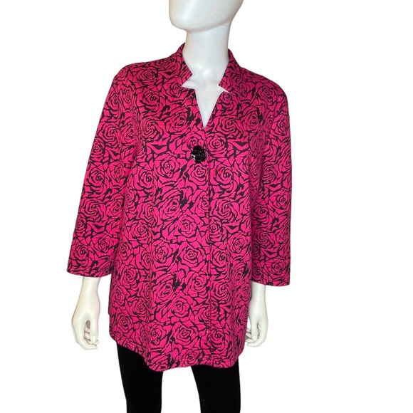 Samuel Dong | Sweaters | Samuel Dong Pink Rose Lagenlook Boxy Knit ...